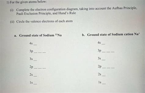 Solved For The Given Atoms Below I Complete The Chegg
