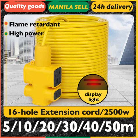 16 Socket Extension Cord Socket With Switch Extra Long Plug In Strip 5m 10m 20m 30m 40m 50m