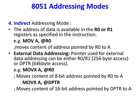 8051 addressing modes and instruction set ppt