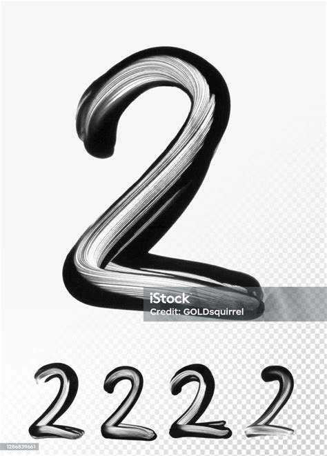 손가락과 아크릴 페인트로 그린 번호 2 두꺼운 검은 페인트에 담근 손가락을 사용하여 만든 하나의 종류의 효과를 가진 벡터 일러스트레이션 눈에 보이는 더러운 추상적 인 흐릿한