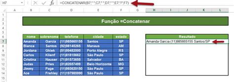 Função Concatenar No Excel