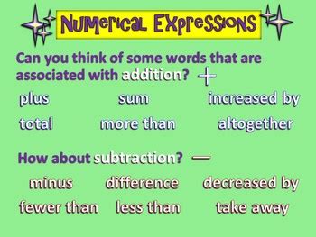 Numerical Expressions PowerPoint Only By Mike S Math Mall TpT