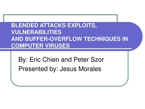 Ppt Blended Attacks Exploits Vulnerabilities And Buffer Overflow Techniques In Computer