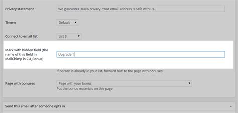 Can I Add On Every Content Upgrade A Hidden Input For Mailchimp To Know For Every Subscriber