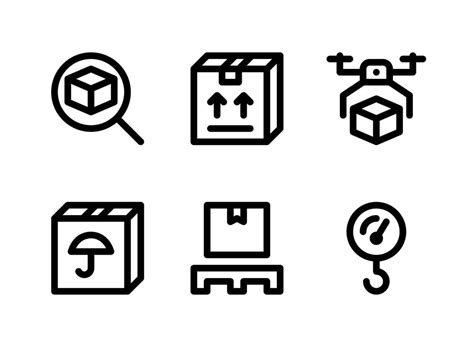 Simple Set Of Logistic Related Vector Line Icons Contains Icons As Tracking Load Drone
