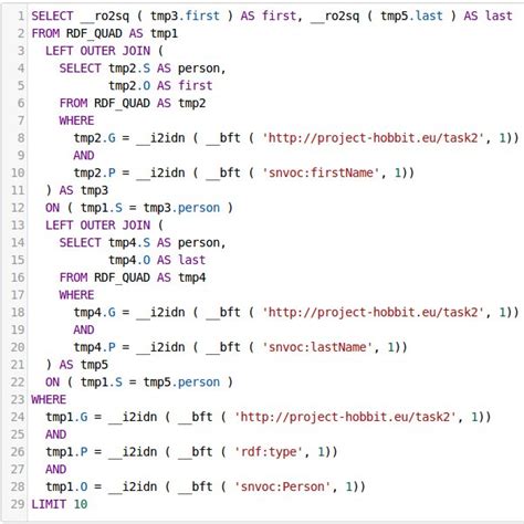 Sparql Query 2 Fig 4 Sql Translation Of Sparql Query 2 Download