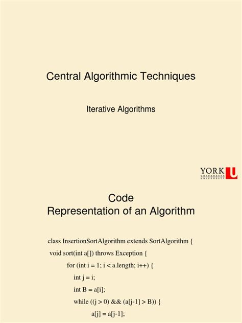 Central Algorithmic Techniques Iterative Algorithms Pdf Control