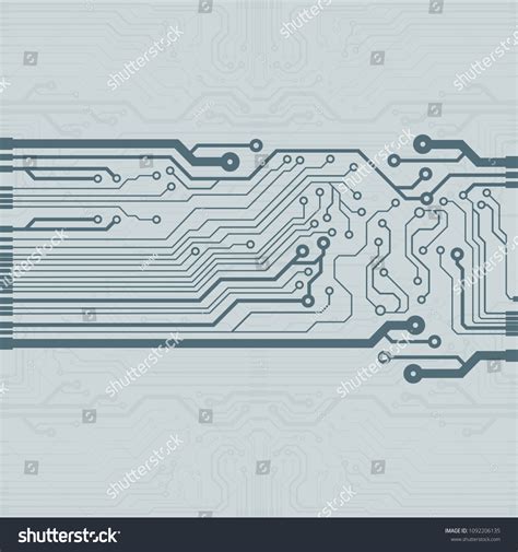 Vector Flat Circuit Board Illustration Stock Vector Royalty Free 1092206135 Shutterstock