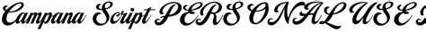 Campana Script Personal Use Font Download Free For Desktop And Webfont