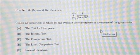 solved problem 6 5 points for the series 2n 3 ³ n 2
