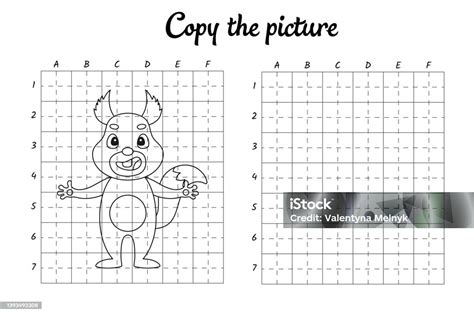 그림을 복사합니다 그리드로 그립니다 아이들을위한 색칠 공부 책 페이지 필기 연습 그리기 기술 훈련 인쇄 가능한 워크시트 를