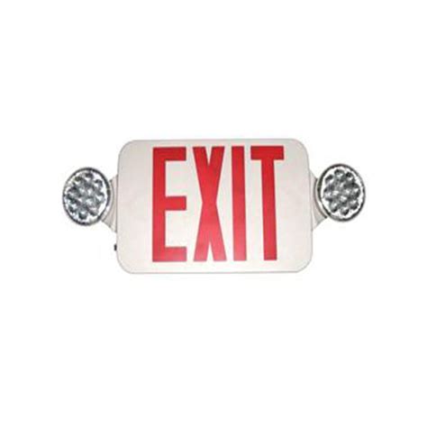 Led Combo Red Exit Sign With Round Led Emergency Lights Case Of 6