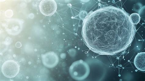 Abstract Representation Of Cells And Microorganisms Showcasing Intricate Network Patterns And
