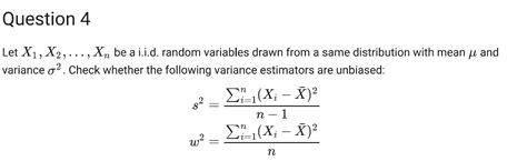 Solved Let X X Xn Be A I I D Random Variables Drawn Chegg Com