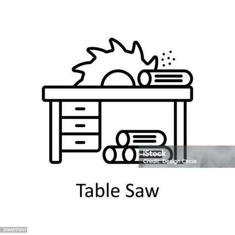 테이블 톱 벡터 윤곽선 아이콘 디자인 그림입니다 흰색 배경의 제조 단위 기호 Eps 10 파일 목수에 대한 스톡 벡터 아트 및 기타 이미지 Istock