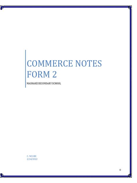 Commerce Notes Form 2 Adocx Pdf Retail Point Of Sale