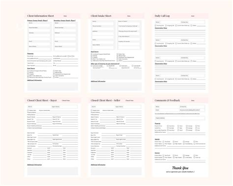 Realtor Client Intake Sheet Real Estate Client Form Client Information
