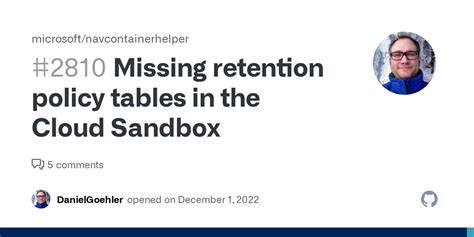 Missing Retention Policy Tables In The Cloud Sandbox · Issue 2810 · Microsoft