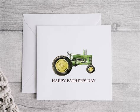 Happy Fathers Day Tractor Card Vintage Tractor Dad Card Farming