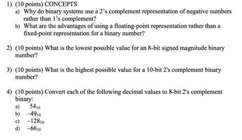 Solved Points CONCEPTS A Why Do Binary Systems Use Chegg Com