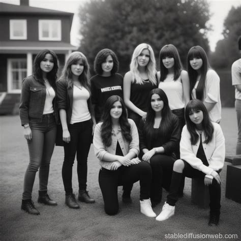 Minecraft Villager Women Gather For Rap Album Cover Stable Diffusion