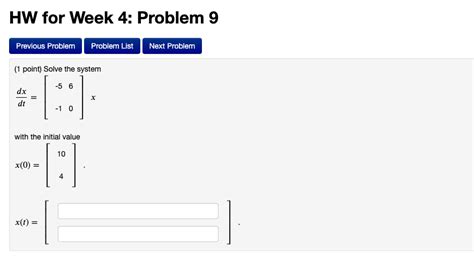 solved hw for week 4 problem 9 previous problem problem