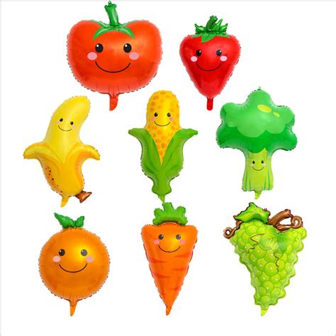 Fruit And Vegetable Shaped Aluminum Foil Balloons For Birthday