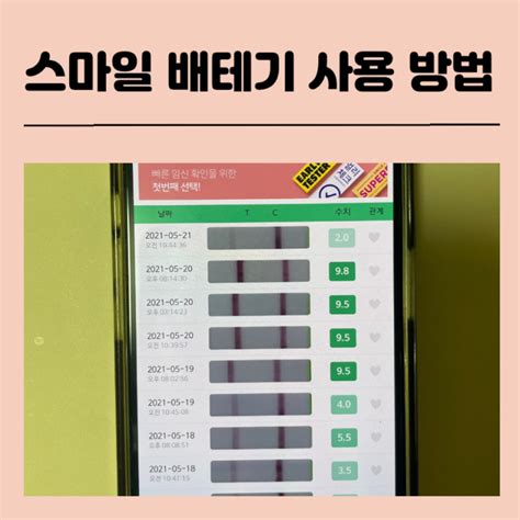 스마일 배테기 피크 지속 수치 배란테스트기 어플 사용법 임신 확인 네이버 블로그