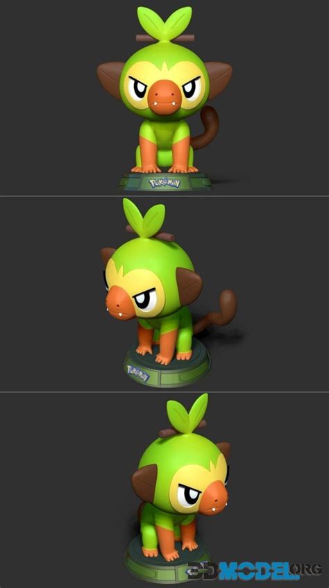 3d Model Grookey Pokemon Fanart Printable