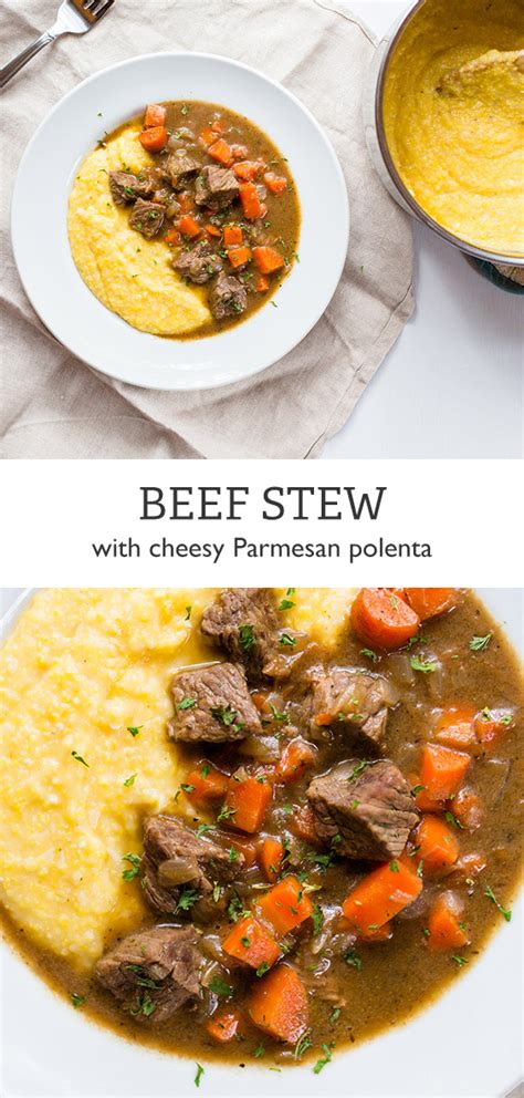 Beef Stew With Cheesy Parmesan Polenta Food Banjo