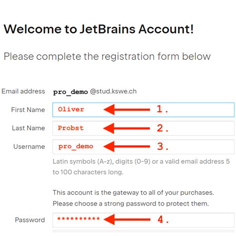 Jetbrains Account Registrierung Accounts Ginf Ch