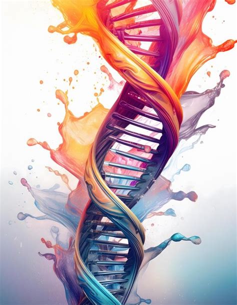 Vivid Dna Strand Premium Ai Generated Image