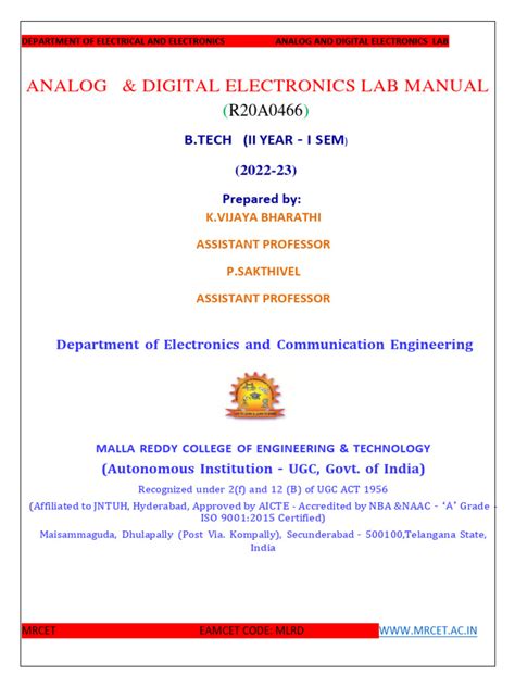Analog And Digital Electonics Pdf