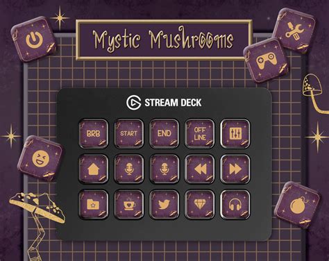 Mauve Stream Deck Icons Elgato 200 Mystic Mushroom Icon Pack For Elgato Streamdeck Purple