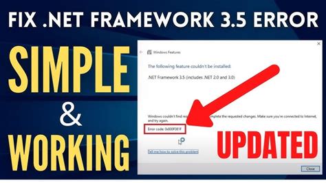How To Fix Net Framework 35 Installation Error On