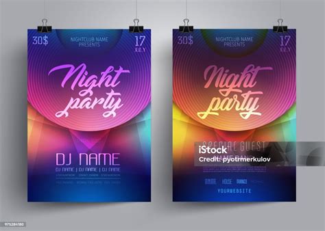 파티 전단 이나 포스터 레이아웃 템플릿 디스코 댄스 클럽에 Dj 테크노 스타일에 네온 빛의 배경에 롤업 밤 뮤지컬 공연 또는 콘서트 배너 소셜 네트워크 안내 책자에 대 한