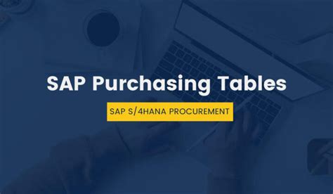 20 SAP Purchase Order Tables Most Important