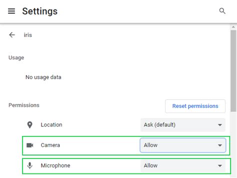 Setting Up Device Permissions For IRIS Iris Invigilation