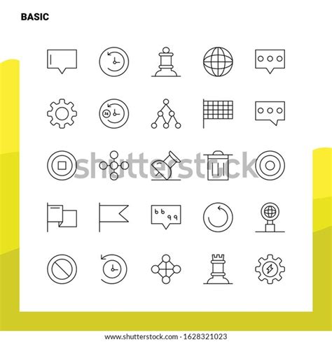 Set Basic Line Icon Set Stock Vector Royalty Free Shutterstock