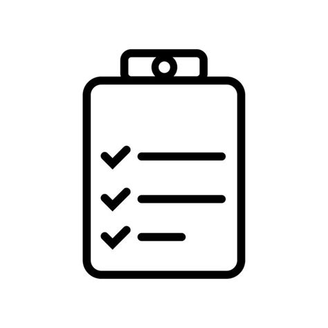 Premium Vector Clipboard Lineal Icon Symbol Vector Black Outline