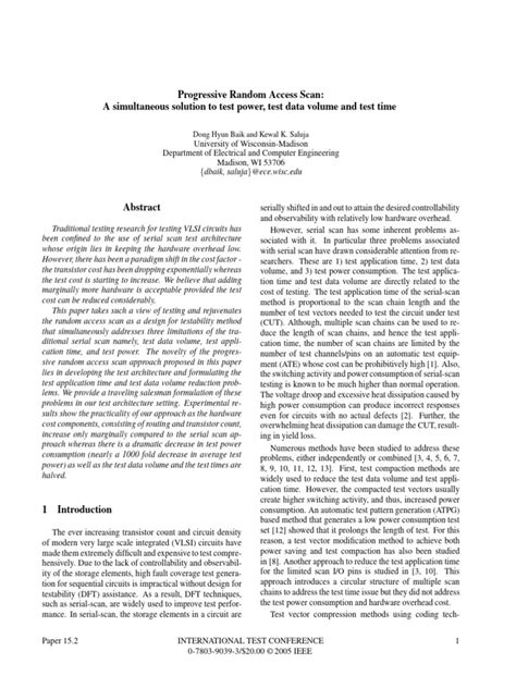 progressive random access scan a simultaneous solution to test power