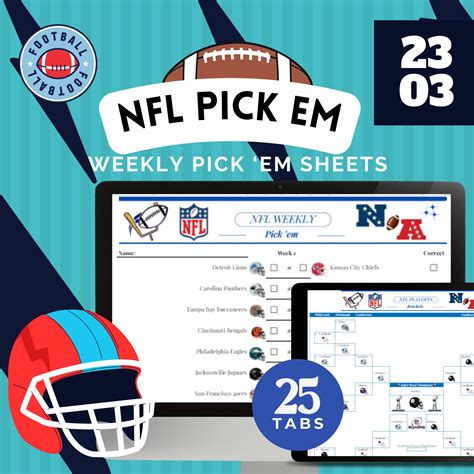 Football Weekly Pickem Pool With Points Printable Sheet Pro Football
