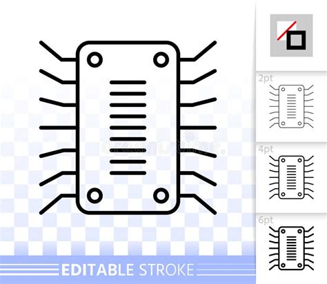 Microchip Black Icon Microprocessor Cpu Vector Set Stock Vector Illustration Of Glyph
