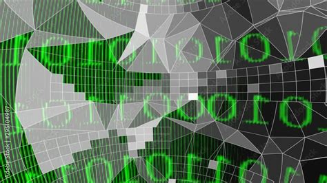 Matrix Binary Code And Geometric Shapes Stock Video Adobe Stock