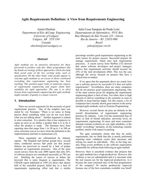 PDF Agile Requirements Definition A View From Requirements Engineering