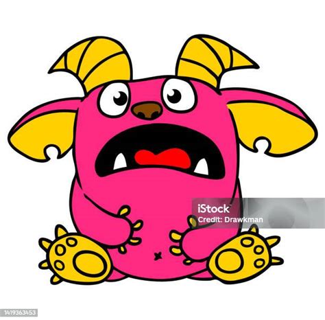 재미있는 만화 웃는 괴물 캐릭터 귀엽고 행복한 신화적인 외계 생물의 삽화 할로윈 디자인 Bigfoot에 대한 스톡 벡터 아트 및 기타 이미지 Bigfoot 가공의 인물