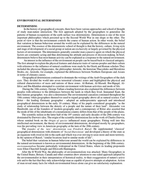 Environmental Determinism Pdf