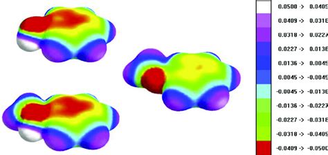 Molecular Electrostatic Potential Map 0 05 To þ0 05 Hartrees On