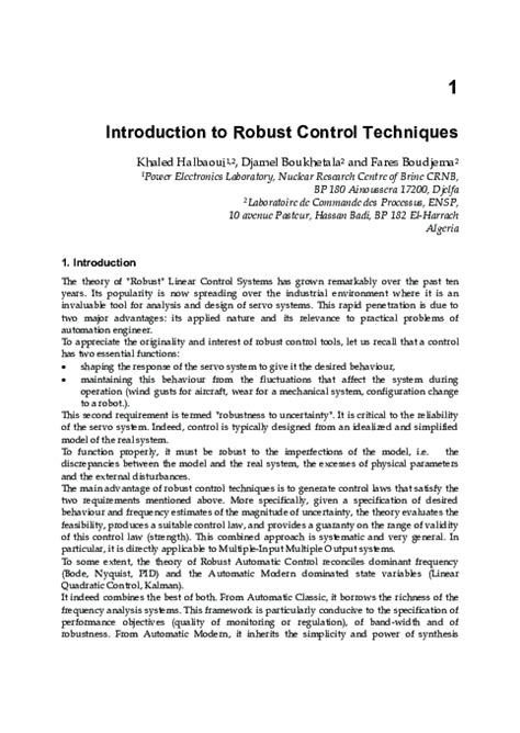 pdf introduction to robust control techniques